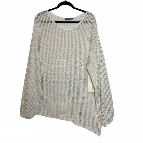 Doe & Rae | Sweaters | Doe Rae Sweater Beige See Through Oversized Knit ...